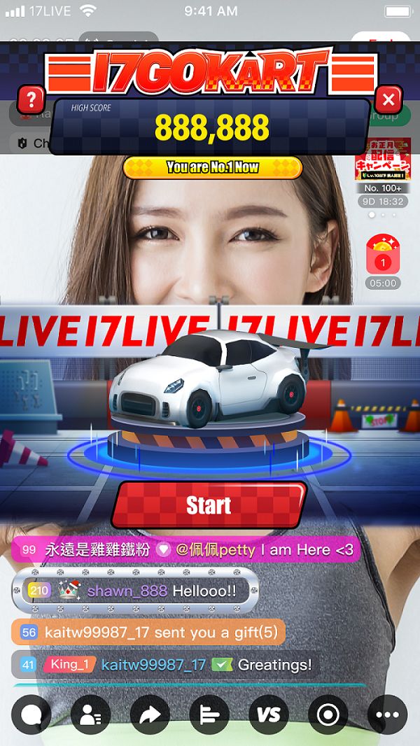 「17飙车车」全球首款赛车直播互动游戏 10天跑15万局｜壹苹新闻网