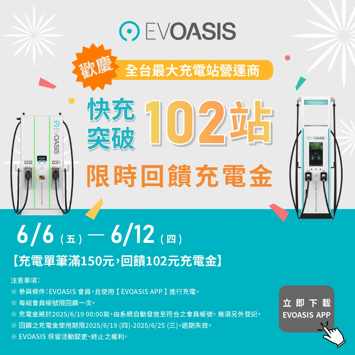 EVOASIS超充站點突破102站 限時回饋102元、雙北新站即將登場｜壹蘋新聞網
